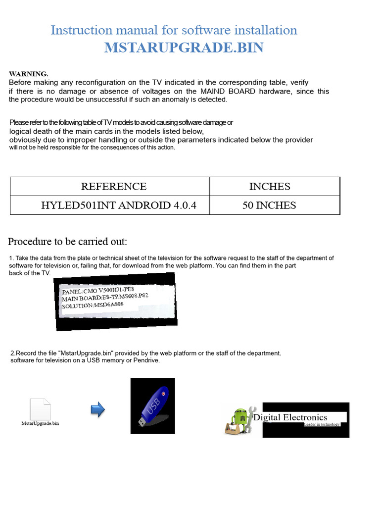 firmware-INSTRUCTION HYLED501INT | PDF