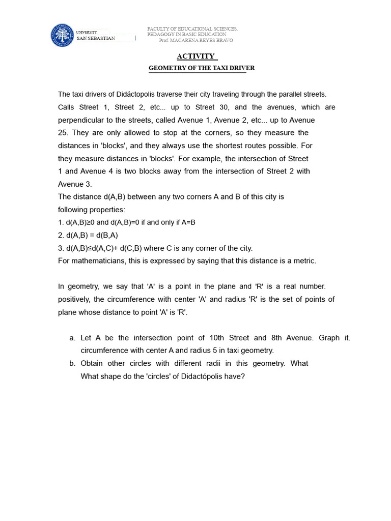 Taxi Geometry | PDF