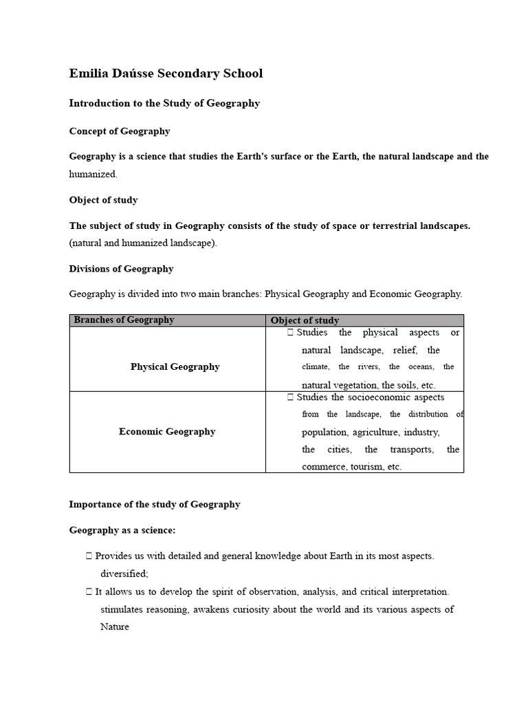 Reading and Exercise Sheet of Geography 8th Grade | PDF | Earth ...