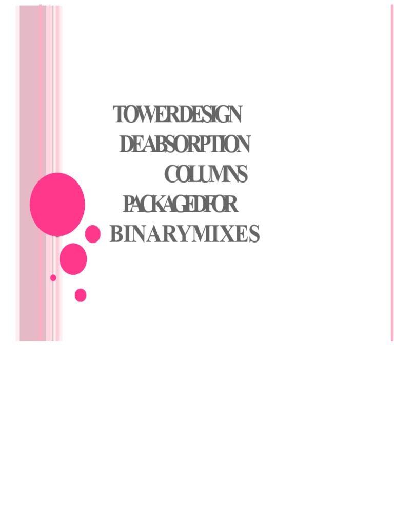 Design of Absorption Towers in Packed Columns | PDF | Chemistry ...