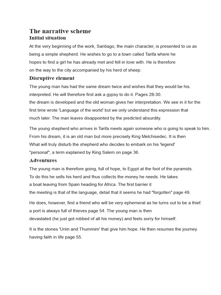 The Narrative Scheme - THE ALCHEMIST | PDF