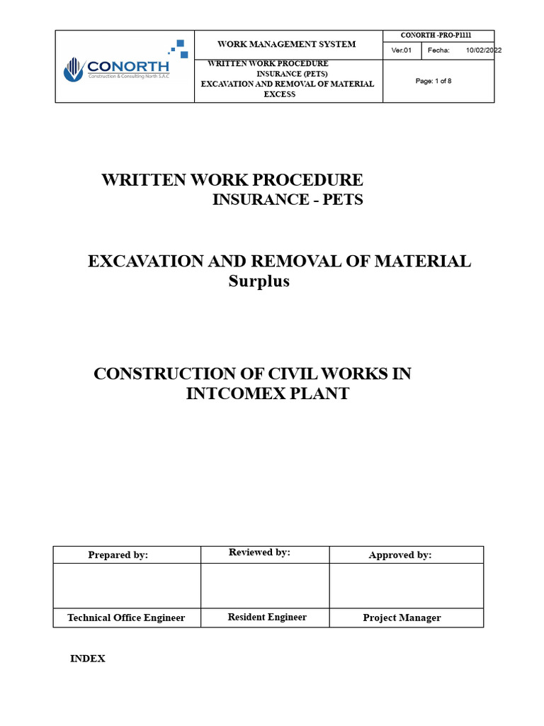 Pets Excavation and Removal of Excess Material | PDF | Occupational ...