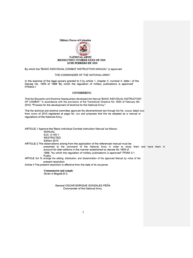 EJC 3-100-1 BASIC INDIVIDUAL INSTRUCTION OF COMBAT | PDF | Camouflage ...