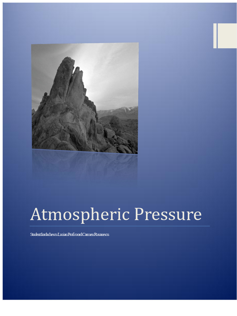 Understanding Atmospheric Pressure Basics | PDF | Atmospheric Pressure ...