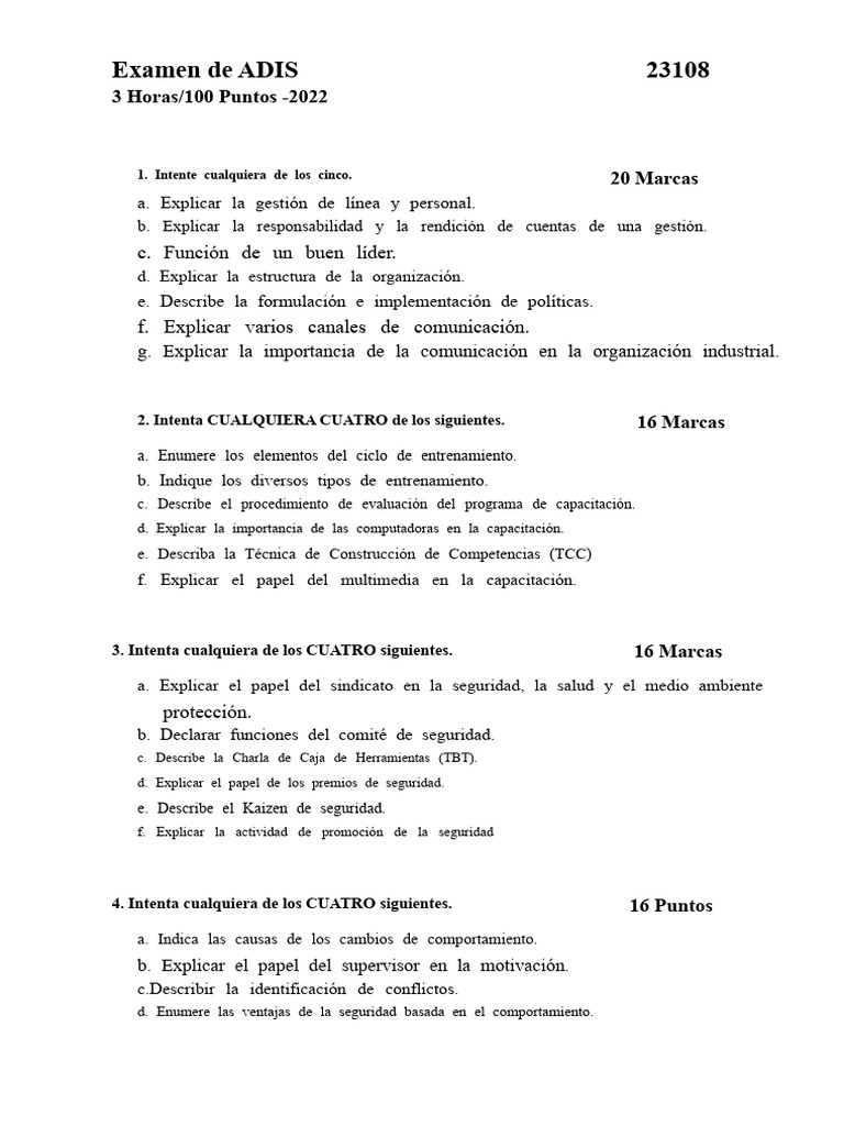 Examen ADIS 23108: Gestión y Seguridad | PDF