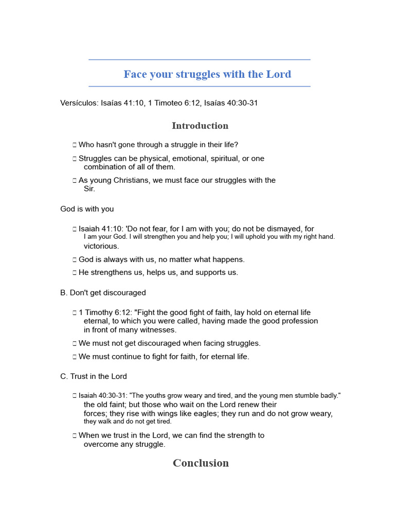 Overcoming Struggles with Faith | PDF | Christian Belief And Doctrine ...