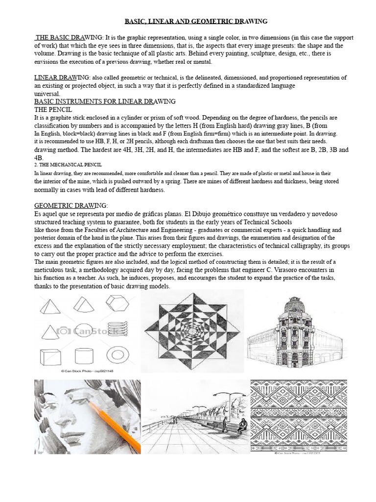 BASIC LINEAR AND GEOMETRIC DRAWING FOR 1st GRADE. | PDF | Drawing | Pencil