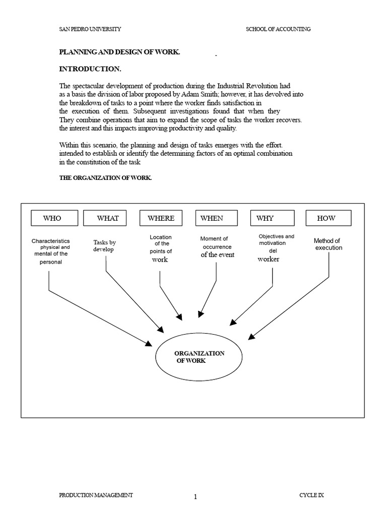 PLANNING AND DESIGN OF WORK | PDF | Business