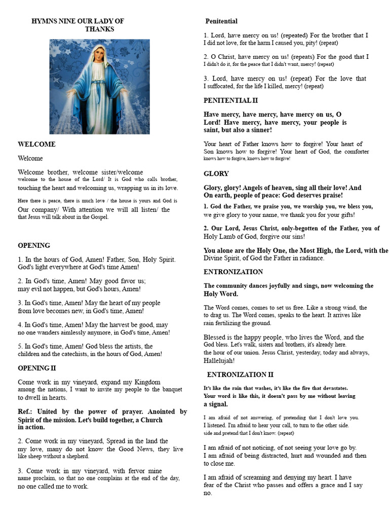 Penitential Hymns for Our Lady | PDF | Mercy | Mary, Mother Of Jesus