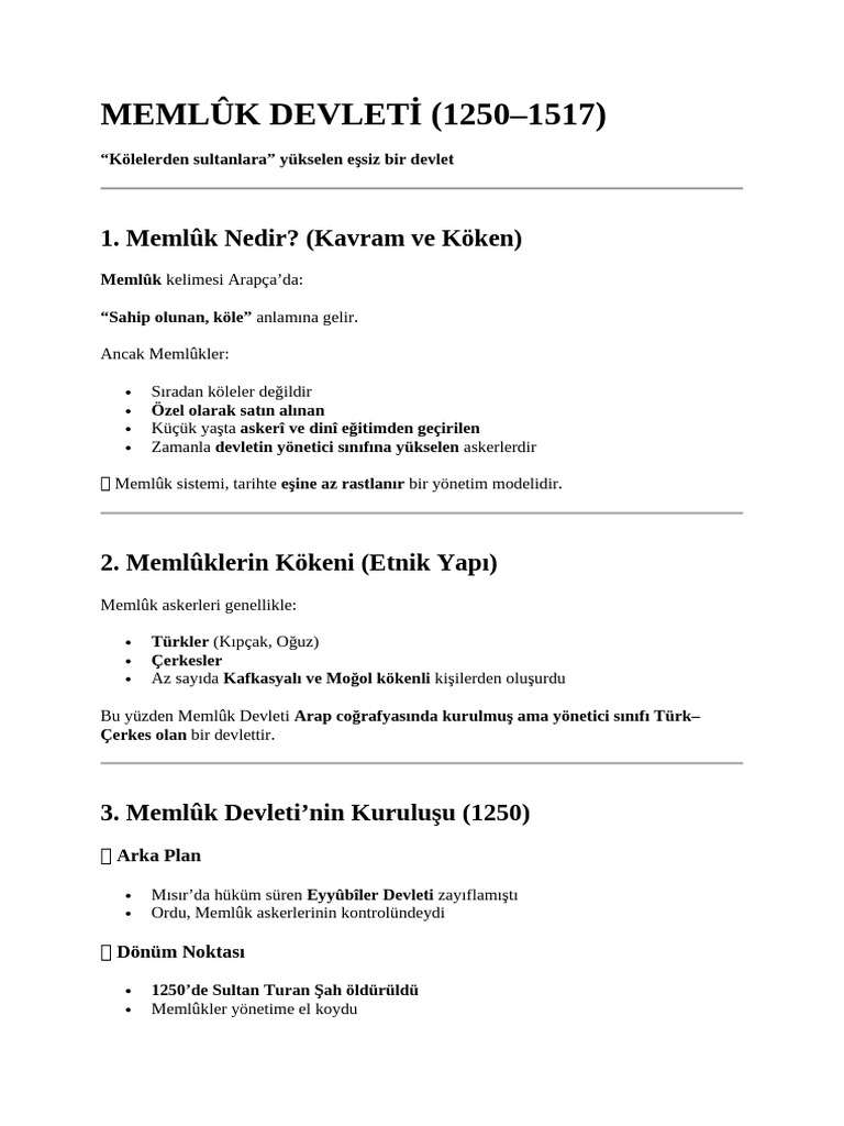 Memlûk Devleti̇ | PDF
