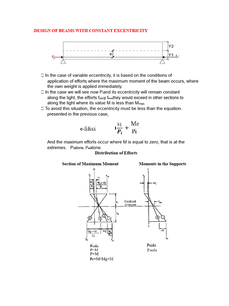 Constant Eccentricity Beam Design | PDF | Beam (Structure) | Stress ...