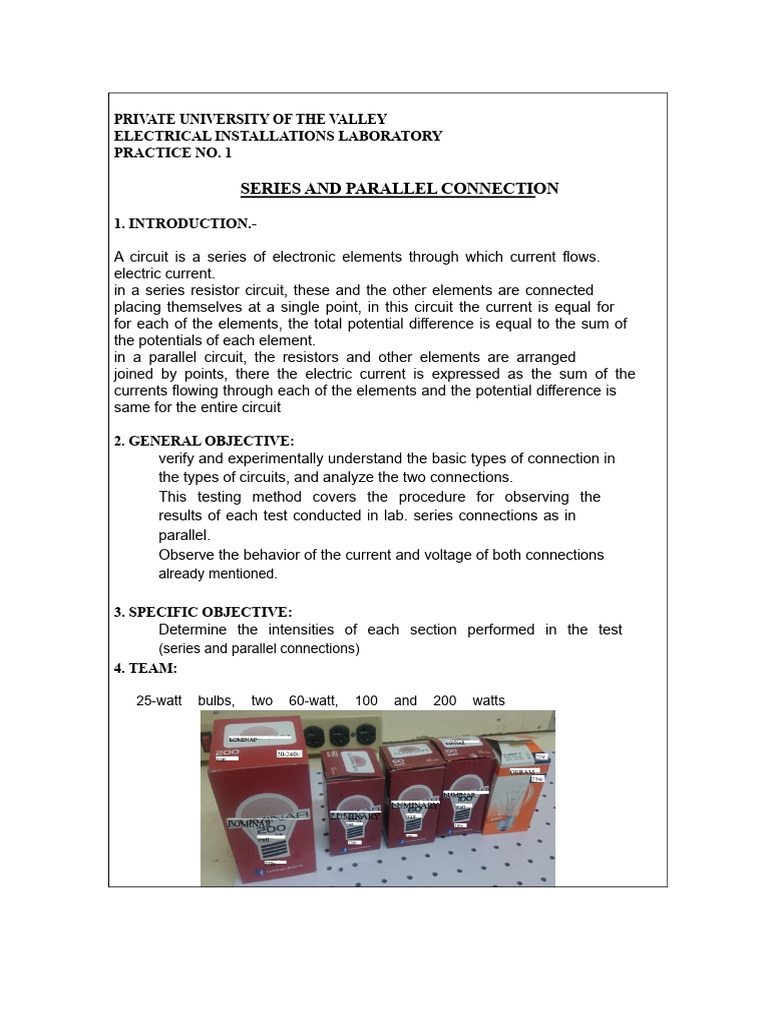 report on series and parallel connection | PDF | Series And Parallel ...
