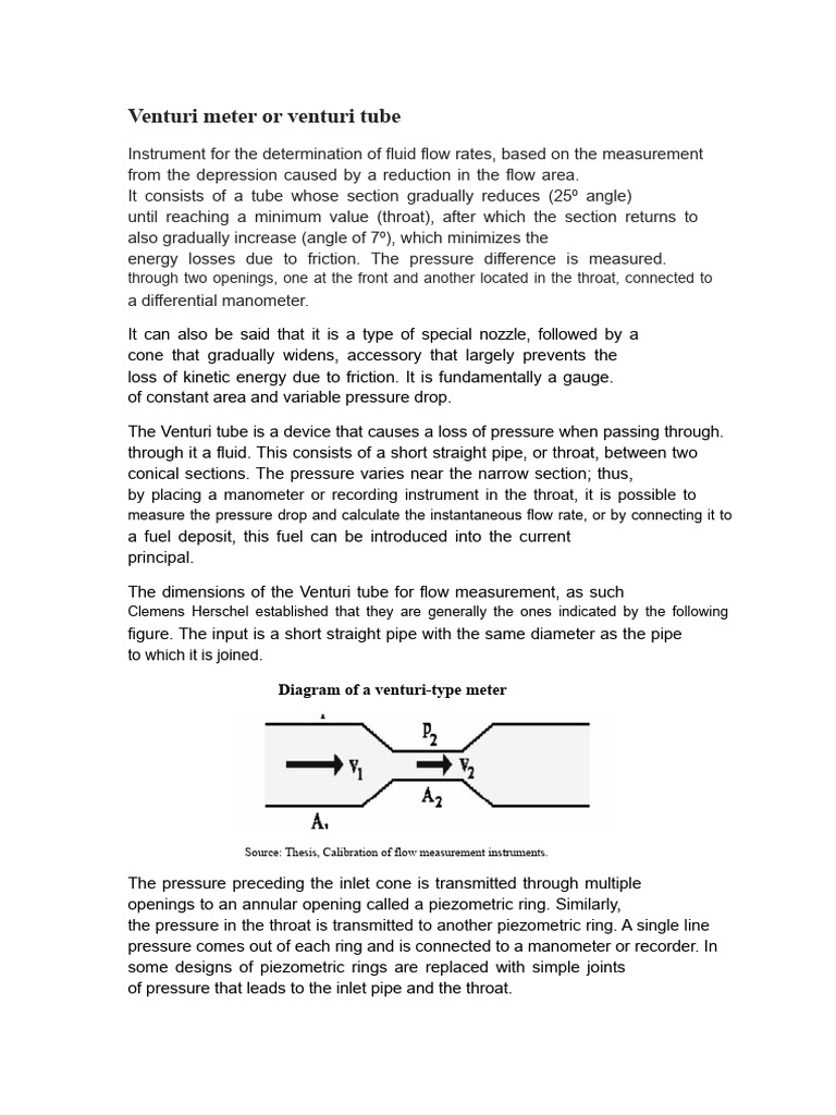 Understanding Venturi Meter Functionality | PDF | Buoyancy | Flow ...