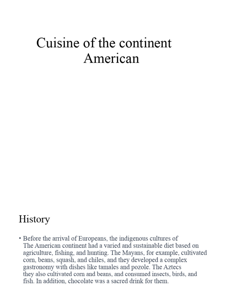 Gastronomy_of_the_American_Continent.pptx | PDF | Latin American ...