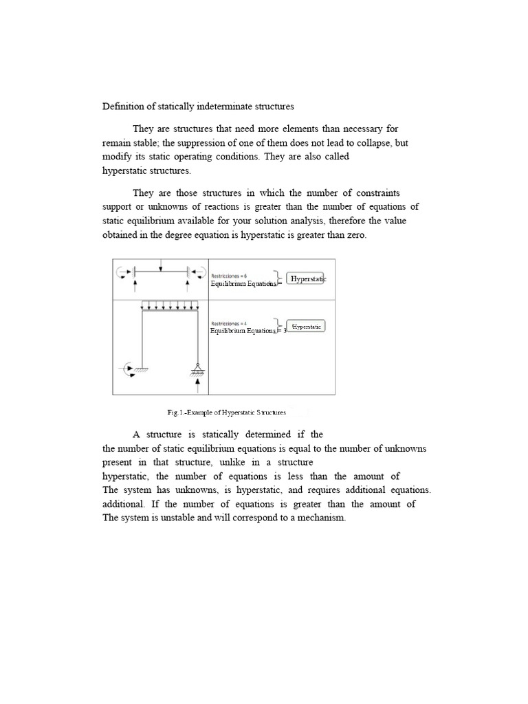 Definition of statically indeterminate structures | PDF | Stiffness ...