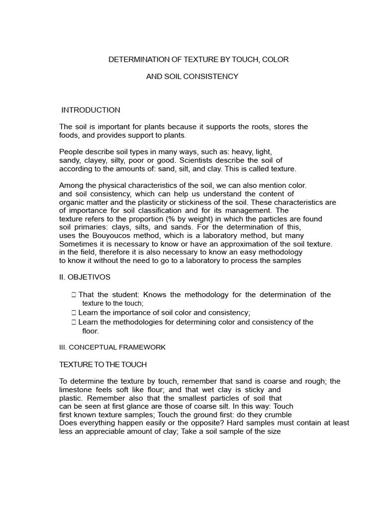 Determination of Texture by Touch | PDF | Soil Science | Earth Sciences