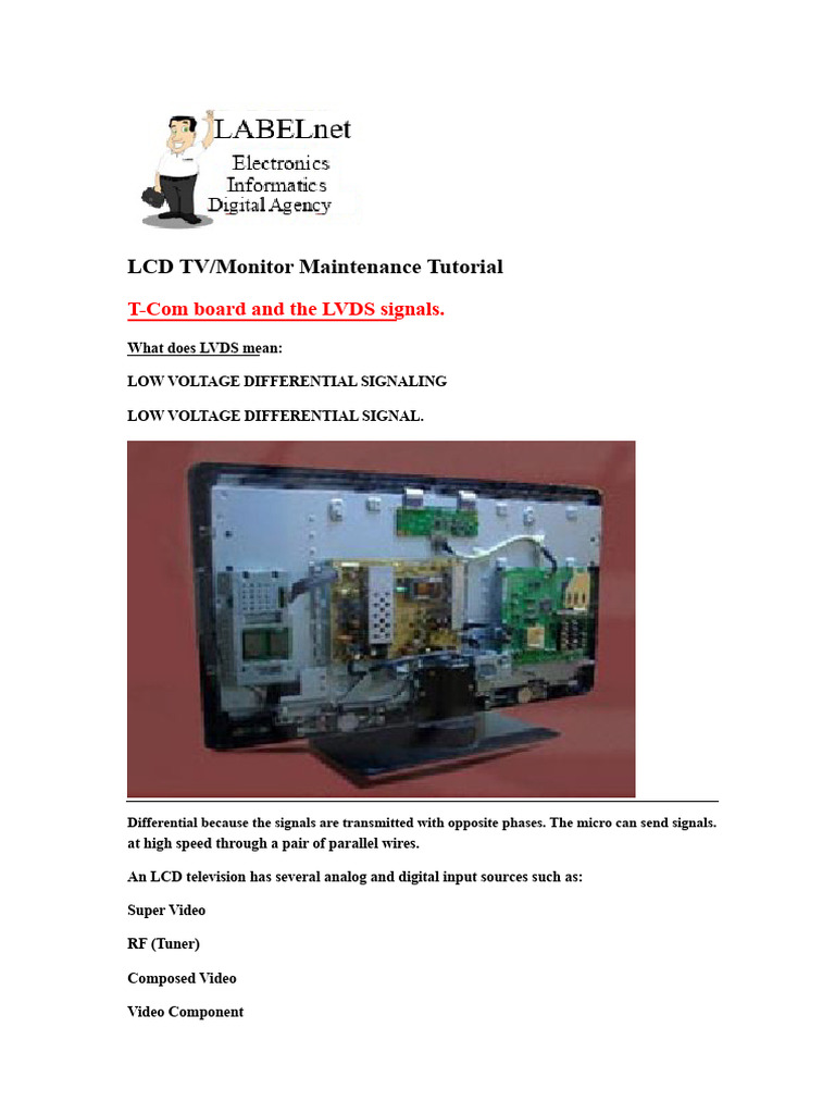 Tutorial For LVDS Signals | PDF | Hdmi | Computer Engineering