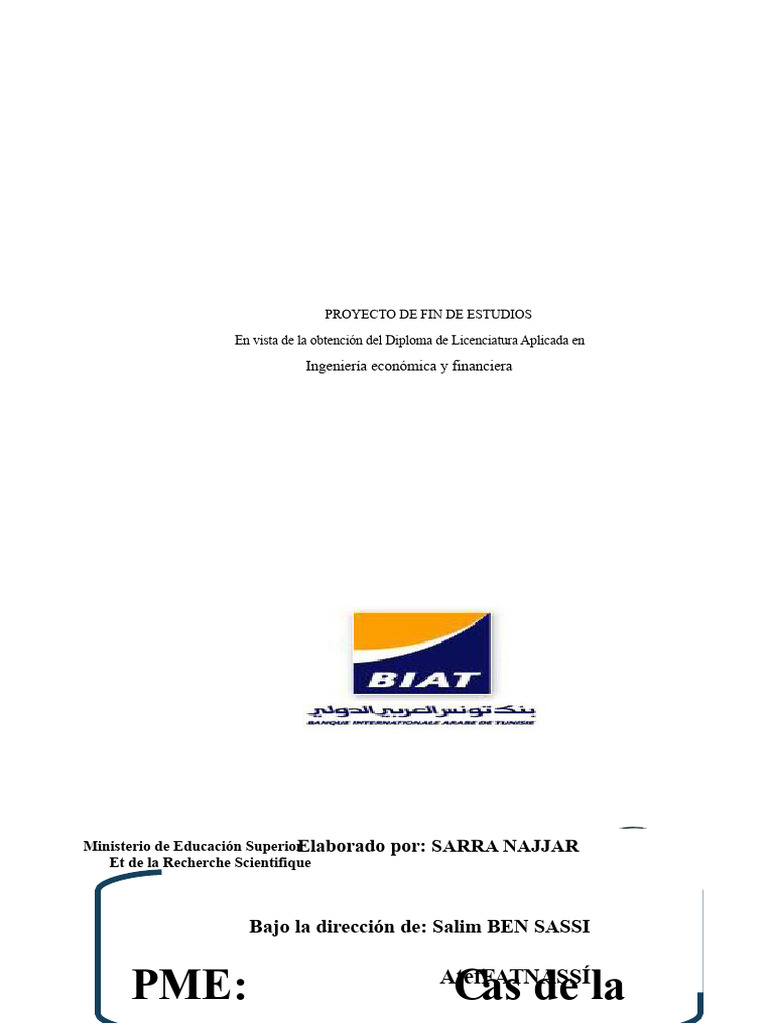 Pfe Sarra Najjar 3ief1 | PDF | Bancos | Cheque