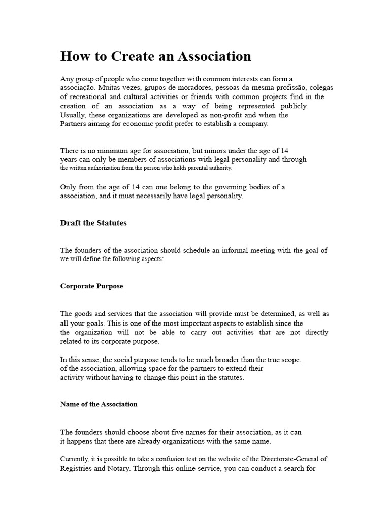 Steps to Form an Association Guide | PDF | Identity Document | Taxes