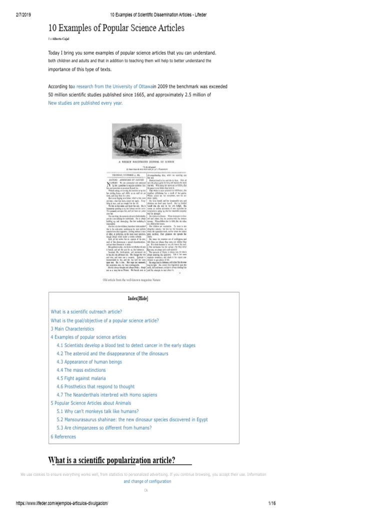 10 Examples of Scientific Dissemination Articles - Lifeder PDF | PDF ...