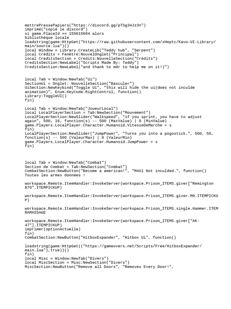Scénario de la vie en prison | PDF