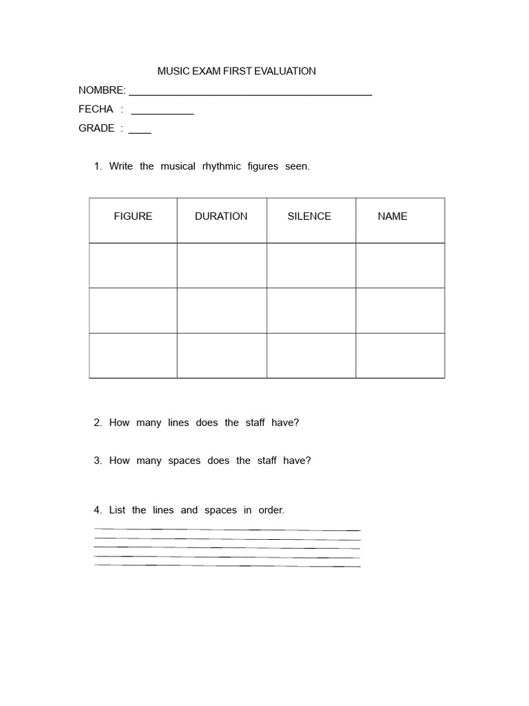 Music Exam First Evaluation | PDF