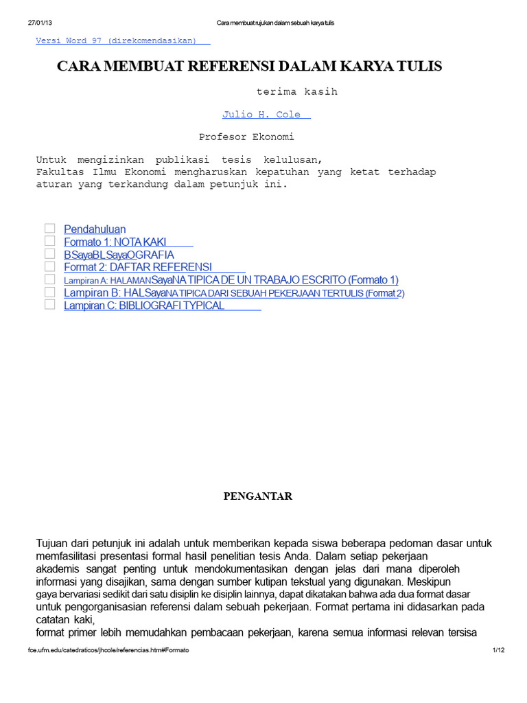 Panduan Referensi Karya Tulis Akademis | PDF