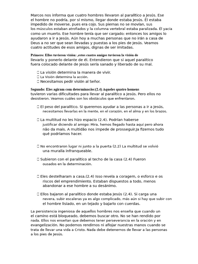 Esbozo Paralitico de Cafarnaúm. | PDF