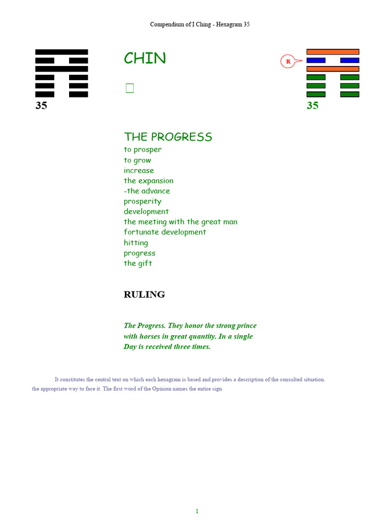 19270537 Hexagram 35 Chin The Progress | PDF