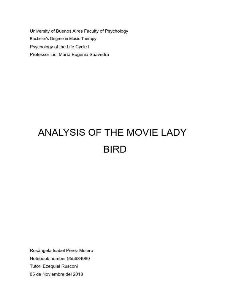 Analyzing Lady Bird's Adolescence Dynamics | PDF | Adolescence ...