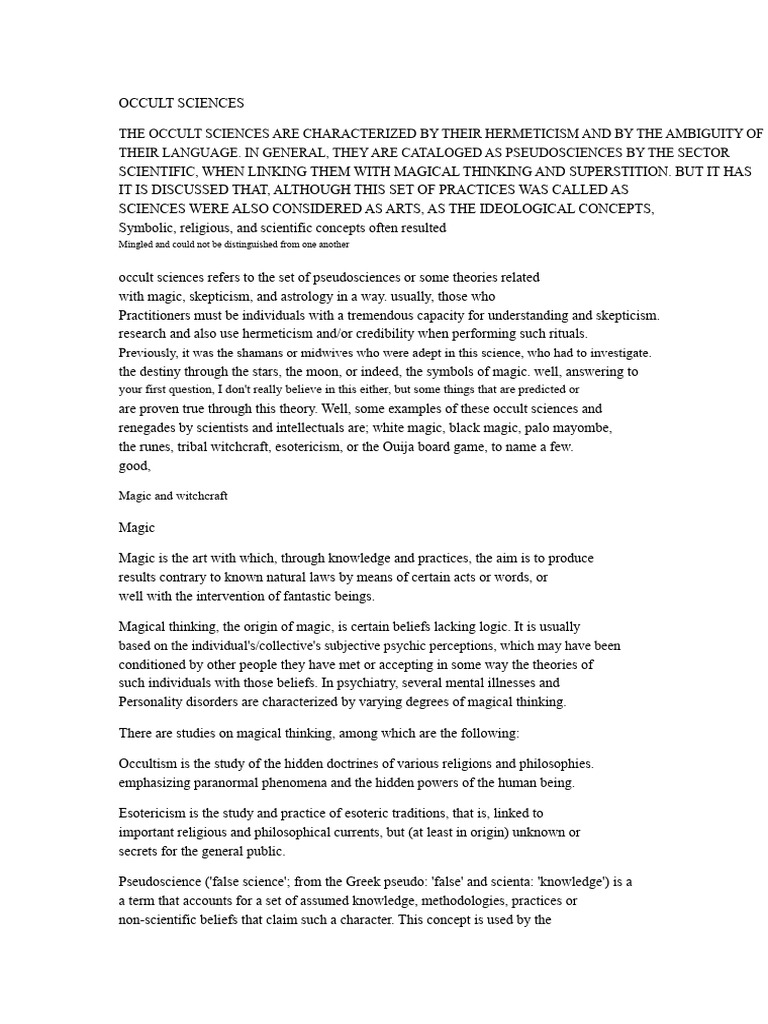OCCULT SCIENCES | PDF | Witchcraft | Occult