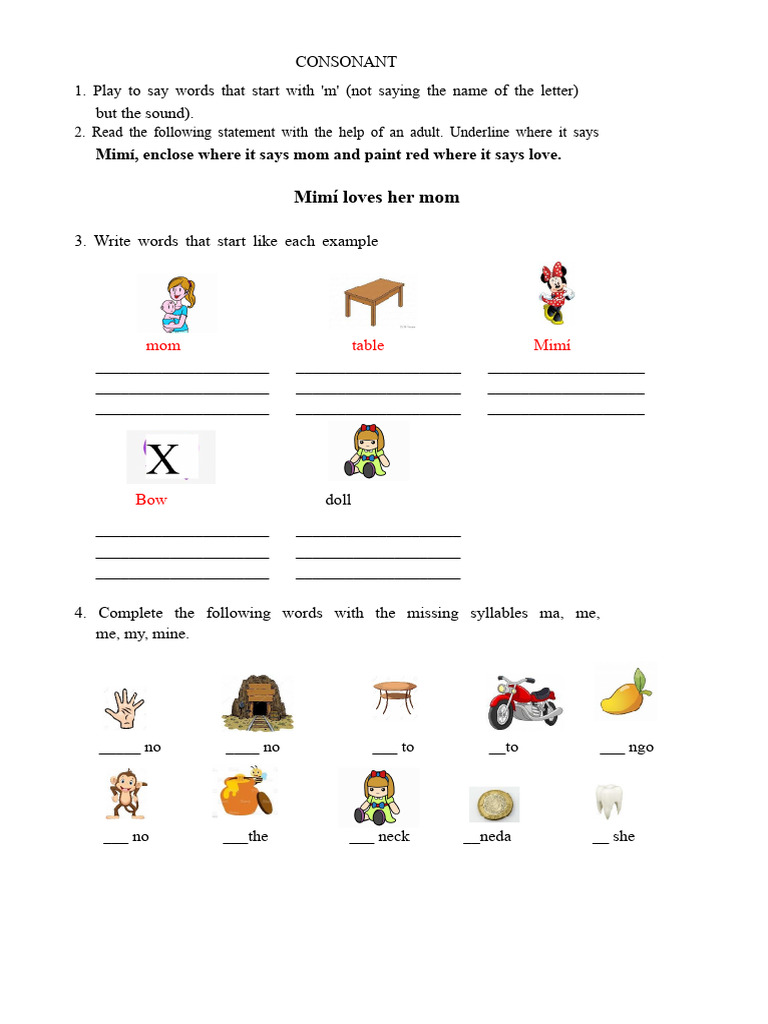 Consonant Learning Activities for Kids | PDF | Syllable | Consonant