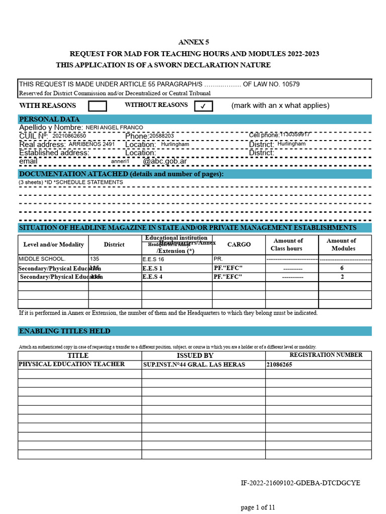 Annex 5 - Hours and Modules Mad 2 | PDF | Teachers
