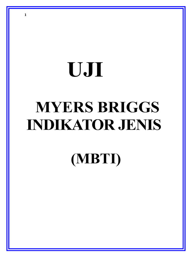 Uji MBTI: Tes Kepribadian 88 Pertanyaan | PDF