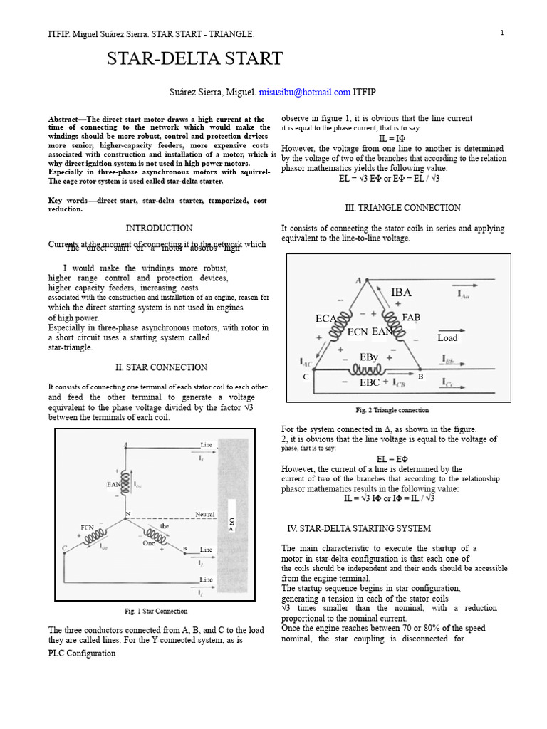 Star Delta Start (IEEE Report) | PDF | Electric Motor | Electrical ...