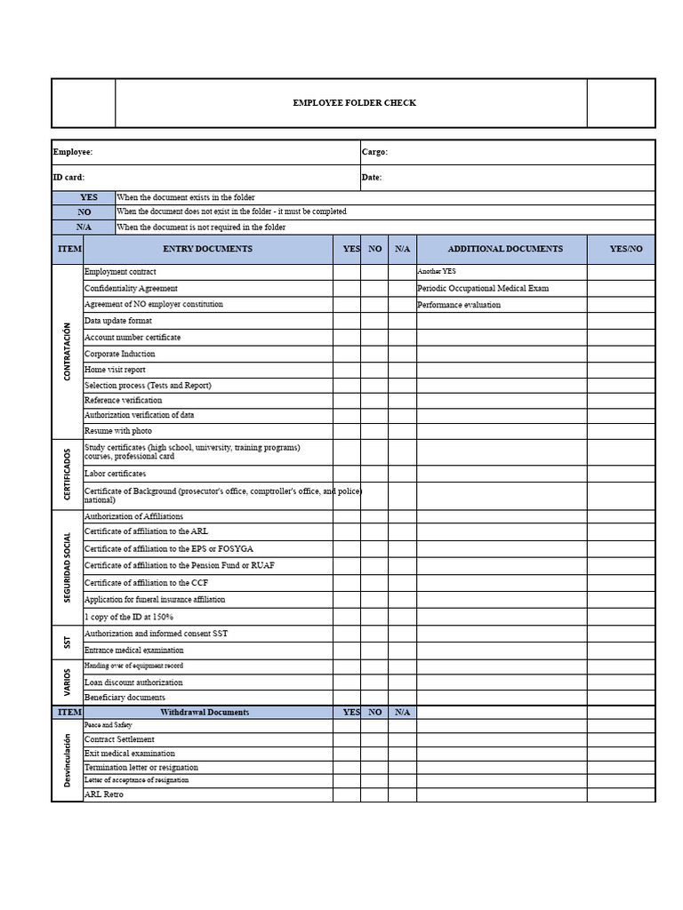 Checklist - Folders | PDF