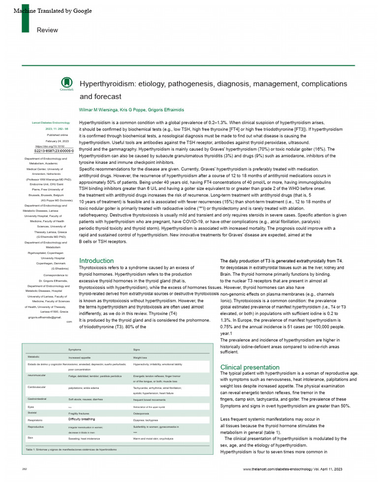 Hyperthyroidism: Causes, Diagnosis, and Treatment | PDF ...