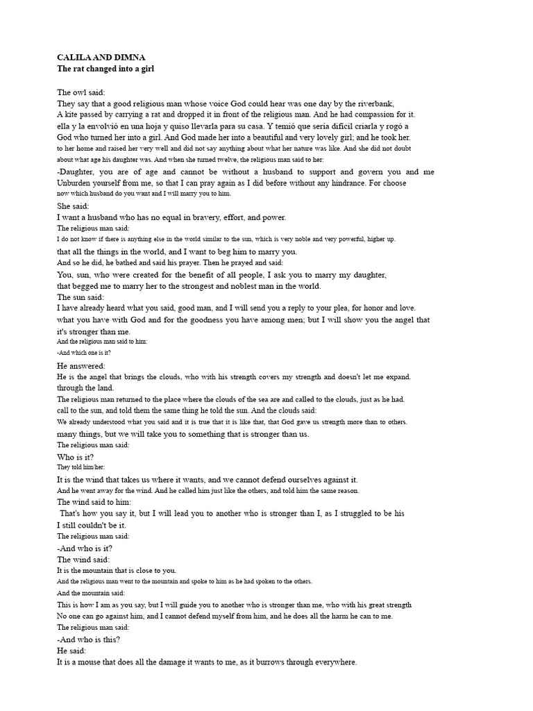 The Transformation of a Rat into a Girl | PDF