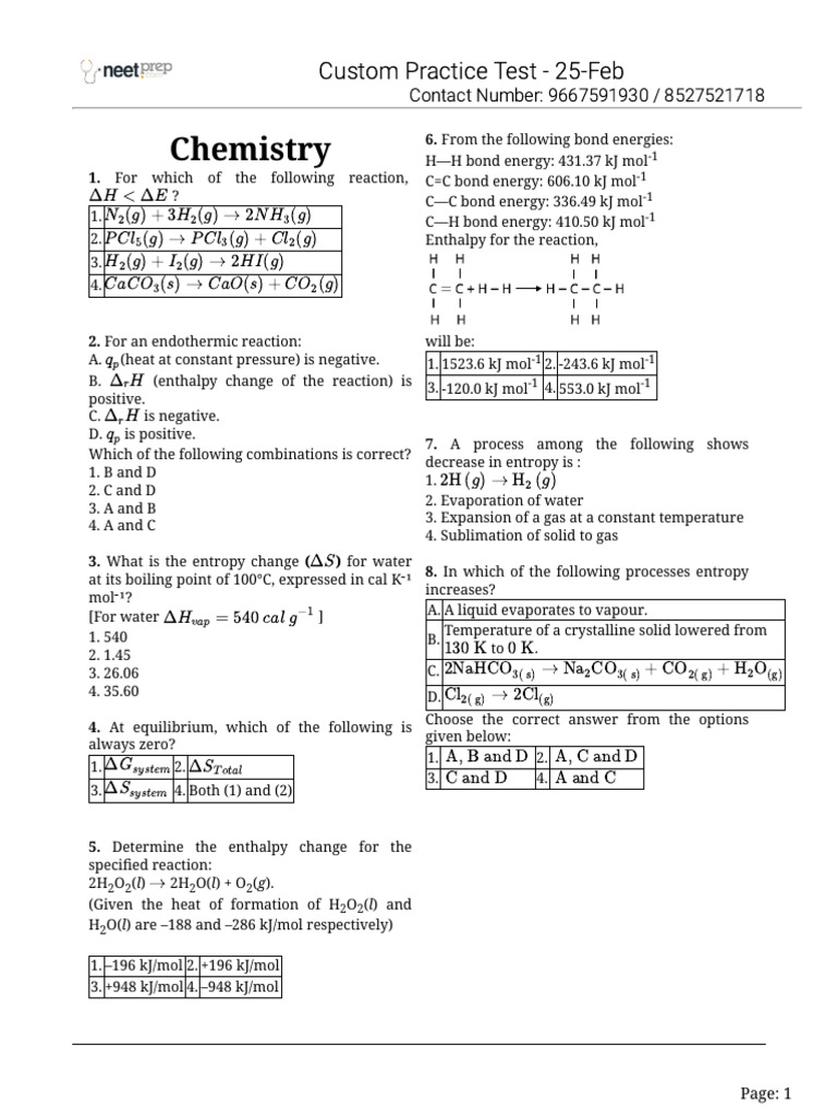 Thermodynamics Chemistry | PDF | Scientific Phenomena | Applied And ...
