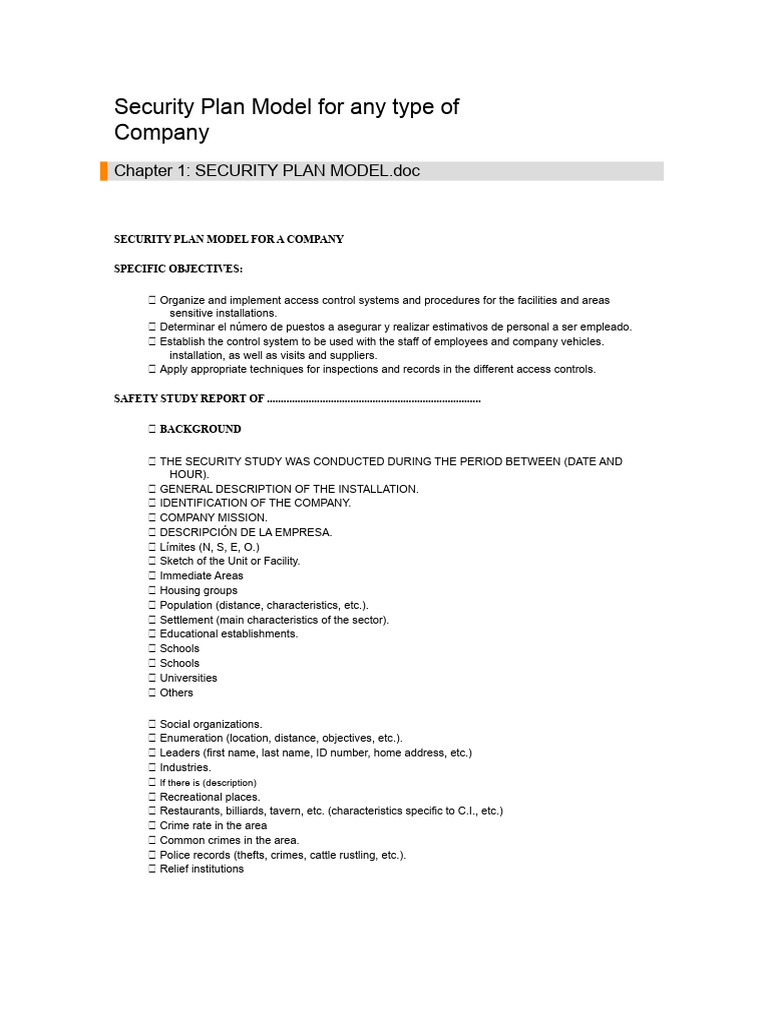 Comprehensive Security Plan Model | PDF | Classified Information ...