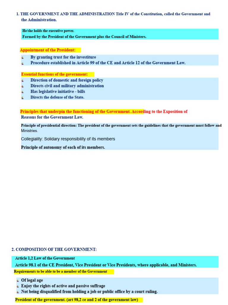 SUMMARY SCHEME GOVERNMENT AND ADMINISTRATION Title IV of the ...