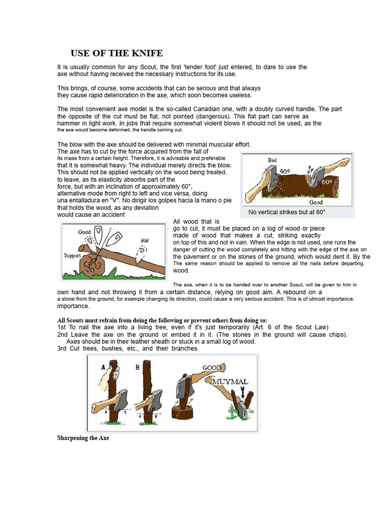 Use of the Axe and Knife | PDF | Knife | Blade