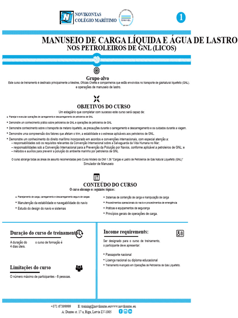 Manuseio de Carga Líquida e Água de Lastro em Petroleiros LNG | PDF ...