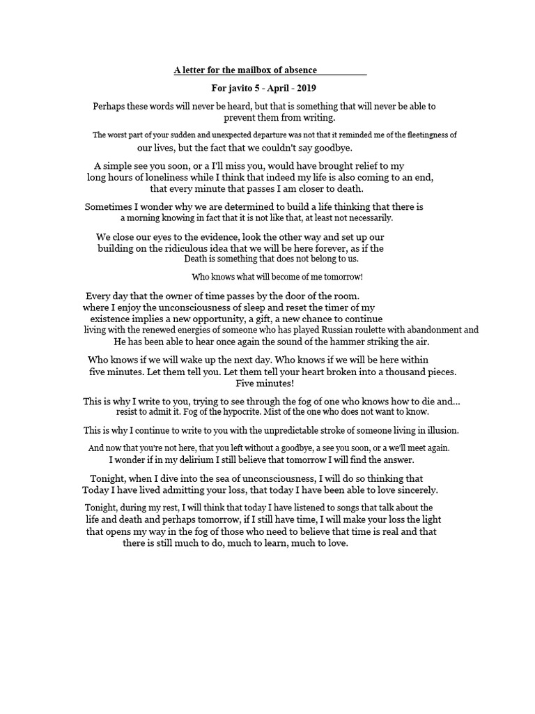 19.letter To A Deceased Person | PDF