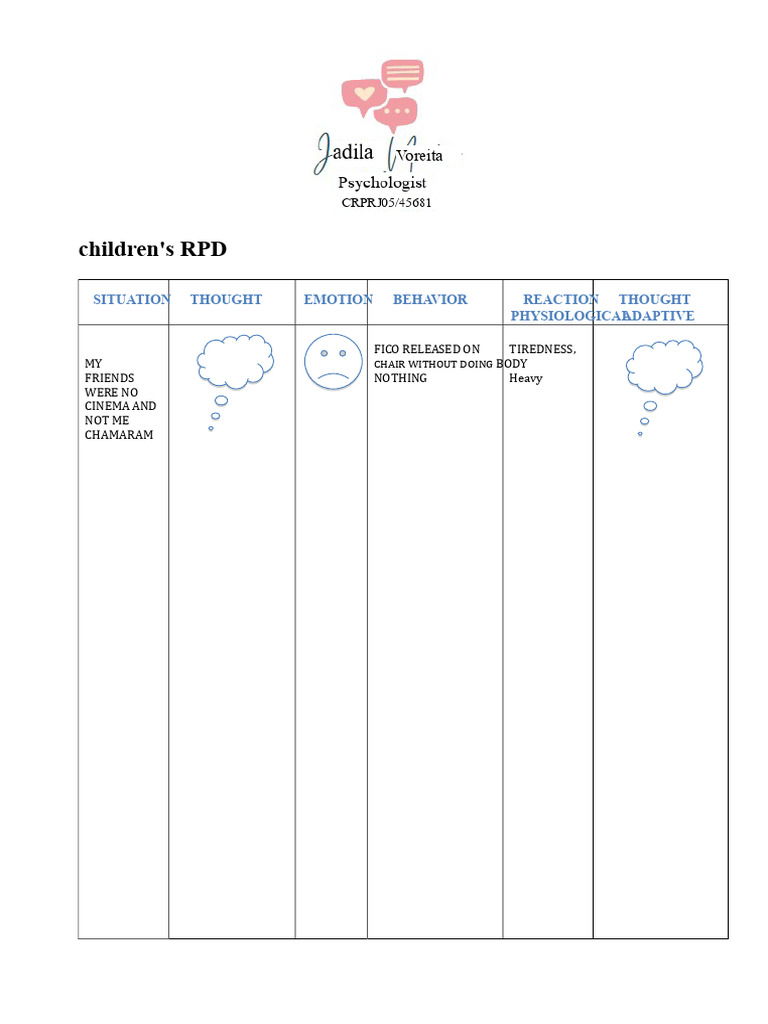 Children's RPD: Emotions and Reactions | PDF