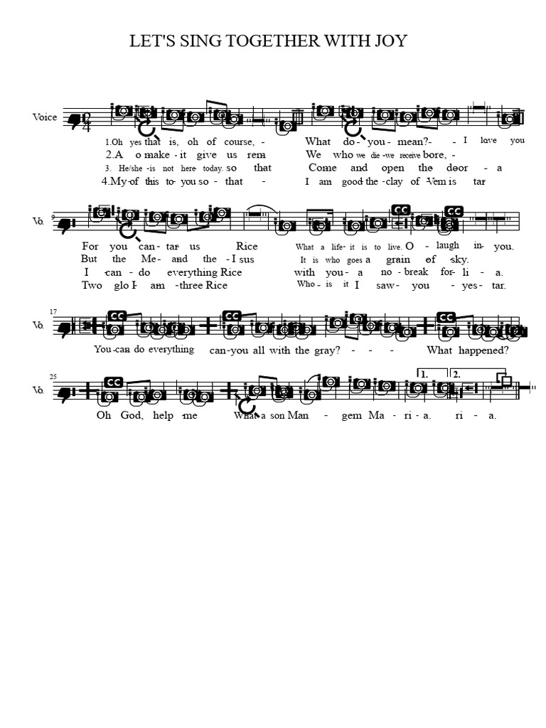Let Us All Sing With Joy | PDF