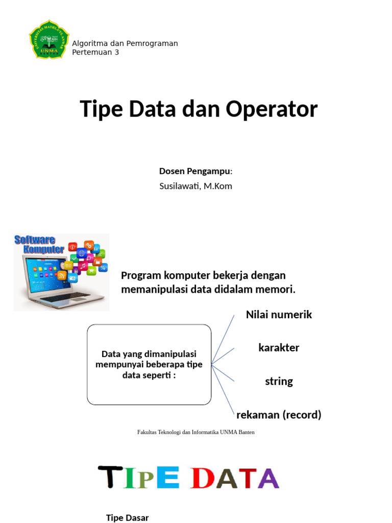 Pertemuan3_Tipe Dan Operator | PDF