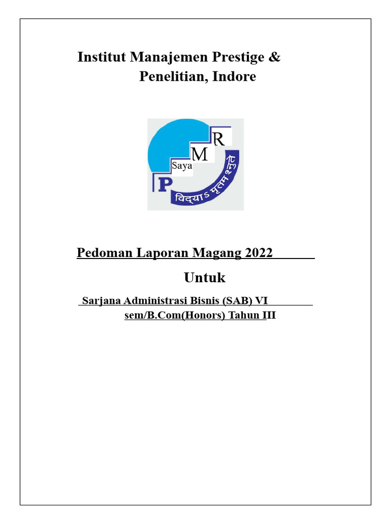 Format Laporan Magang | PDF