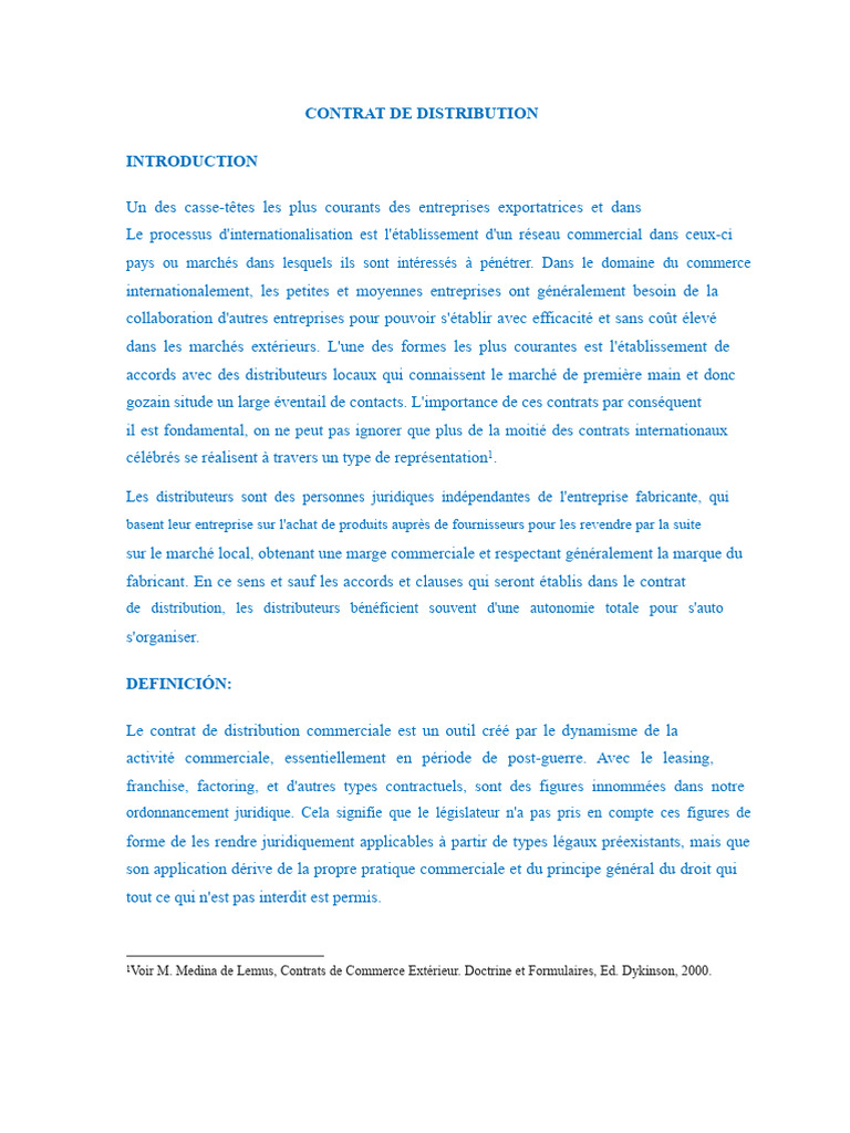 Contrat de Distribution Commerciale | PDF | Sodles | Commerce