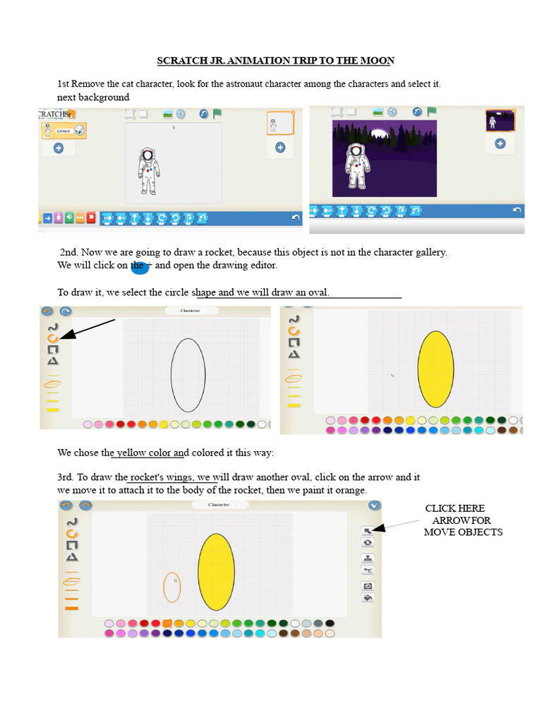Scratch Jr animation trip to the moon | PDF